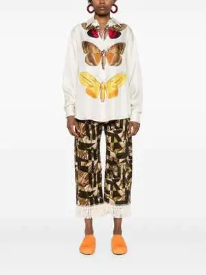 PIERRE-LOUIS MASCIA Floral-patterned Tapered Jeans