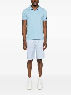 Calvin Klein Logo-patch Piqué Polo Shirt - Blue