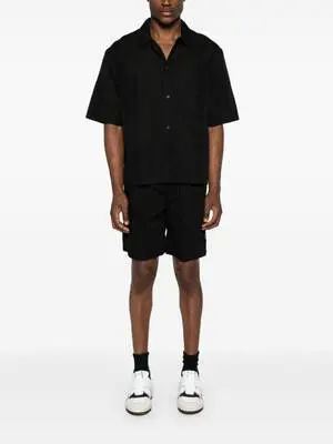 Calvin Klein Logo-patch Twill Bermuda Shorts - Black