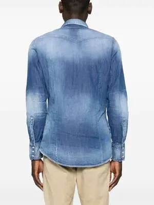 Dsquared2 Stonewashed Denim Shirt - Blue