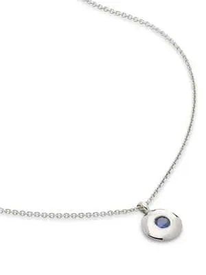 Monica Vinader September Sapphire Pendant Necklace - Silver