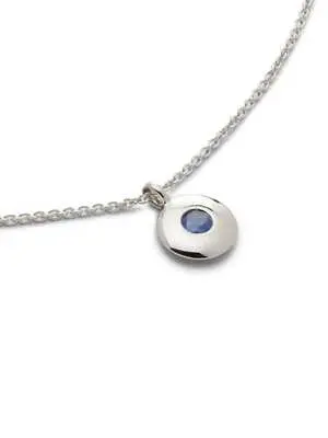 Monica Vinader September Sapphire Pendant Necklace - Silver