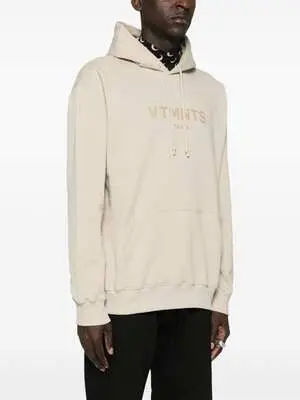 VTMNTS Logo-print Cotton Hoodie - Neutrals