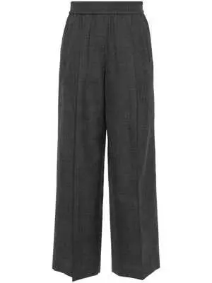 Brunello Cucinelli Virgin Wool Palazzo Pants - Grey