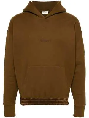 Saint Laurent Logo-embroidered Cotton Hoodie