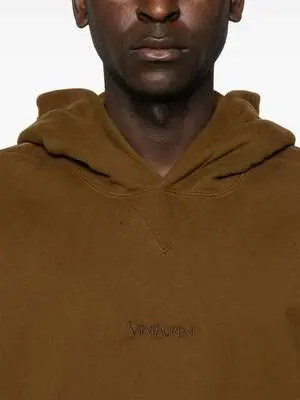 Saint Laurent Logo-embroidered Cotton Hoodie