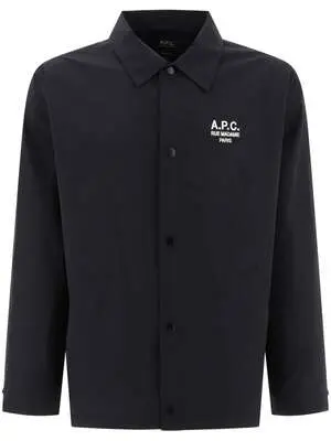 A.p.c. Embroidered Logo Shirt Jacket - Black