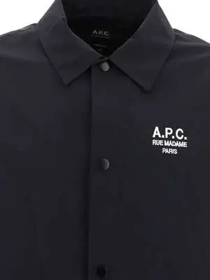 A.p.c. Embroidered Logo Shirt Jacket - Black