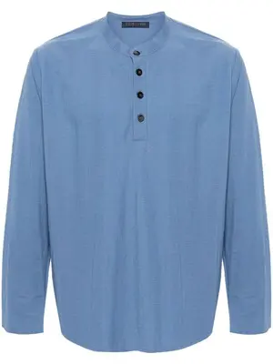 Harris Wharf London Band-collar Polo Shirt
