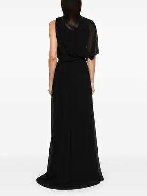 GEMY MAALOUF Crepe De Chine Single-sleeve Draped Gown
