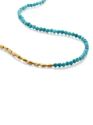 Monica Vinader Mini Nugget Beaded Turquoise Necklace