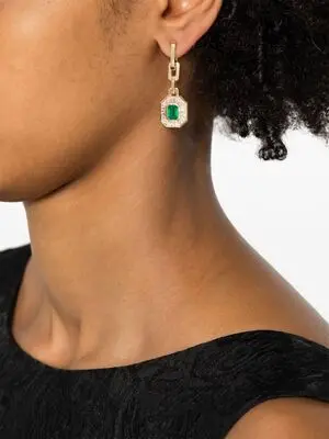 Shay 18k Yellow Emerald And Diamond Drop Earrings - Gold