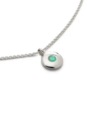 Monica Vinader May Emerald Pendant Necklace - Silver