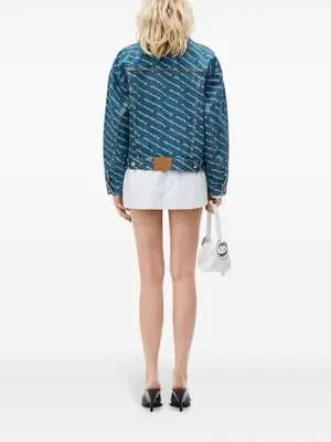 Alexander Wang Logo-print Denim Trucker Jacket - Blue