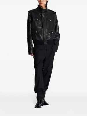 Balmain Long-sleeve Leather Jacket
