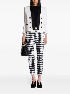 Balmain Logo-plaque Ribbed Knit Top