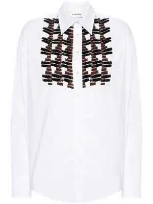 P.a.r.o.s.h Sequinned Cotton Shirt - White