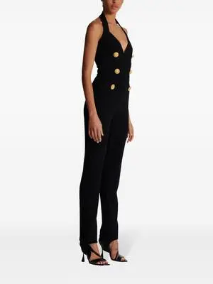 Balmain Halterneck Crepe Jumpsuit