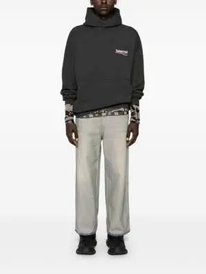 Balenciaga Logo-patch Faded Tapered Jeans