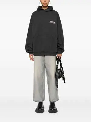 Balenciaga Logo-patch Faded Tapered Jeans