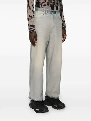 Balenciaga Logo-patch Faded Tapered Jeans