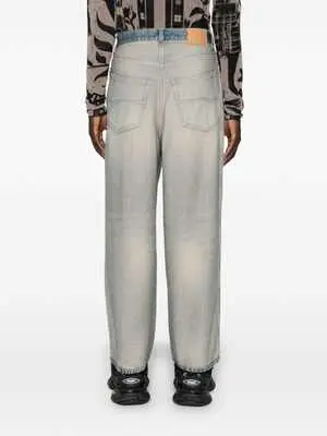 Balenciaga Logo-patch Faded Tapered Jeans