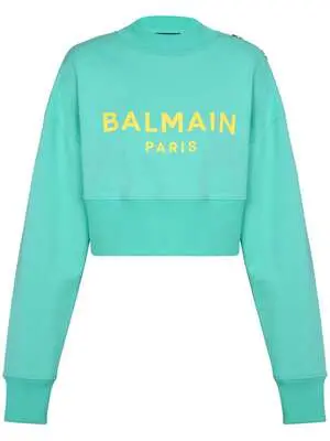 Balmain Logo-print Cropped Sweatshirt