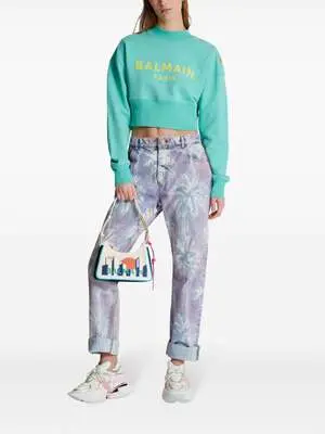 Balmain Logo-print Cropped Sweatshirt