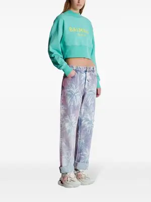 Balmain Logo-print Cropped Sweatshirt