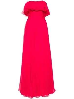 GEMY MAALOUF Strapless Ruffled Gown - Pink
