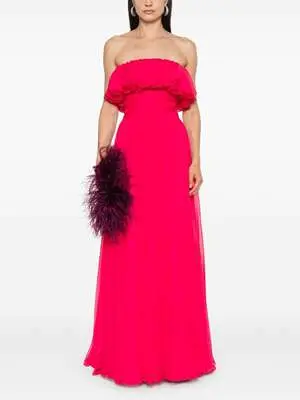 GEMY MAALOUF Strapless Ruffled Gown - Pink