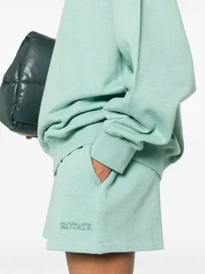 ROTATE BY BIRGER CHRISTENSEN Logo-embroidered Mélange Shorts