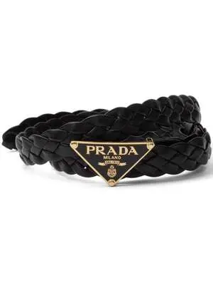 PRADA Prada Braided Belt With Triangle Logo