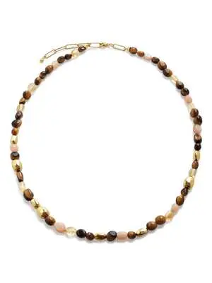 Monica Vinader Rio Beaded Tiger Eye Necklace - Gold