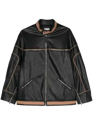 Paris Georgia Contrasting-trim Biker Jacket