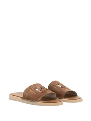 Dolce & Gabbana Cut-out Suede Slides