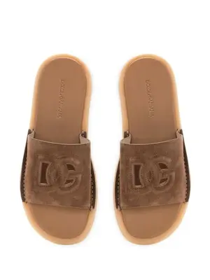 Dolce & Gabbana Cut-out Suede Slides