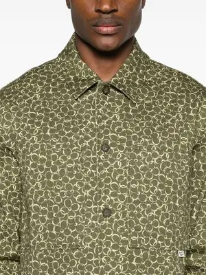 Maison Kitsuné Floral-print Cotton Shirt Jacket