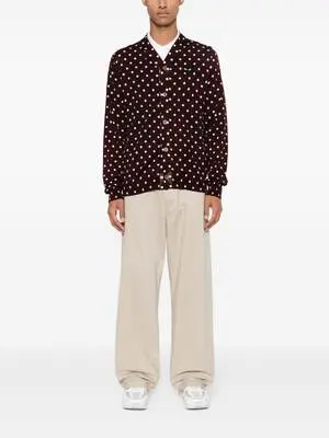 Play Comme Des Garcon Polka-dot Wool Cardigan - Red