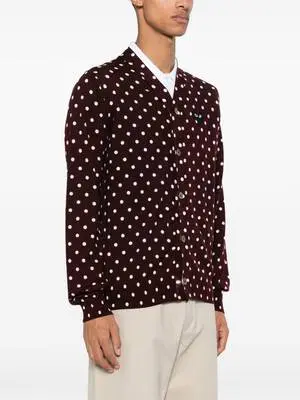 Play Comme Des Garcon Polka-dot Wool Cardigan - Red