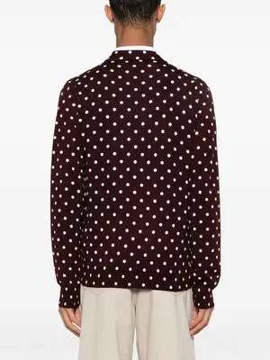 Play Comme Des Garcon Polka-dot Wool Cardigan - Red