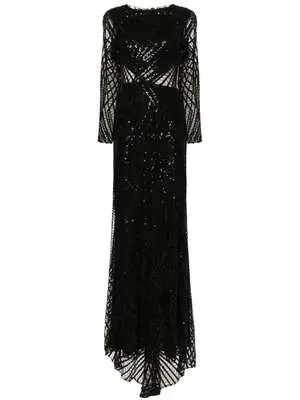 GEMY MAALOUF Sequinned Mesh Gown