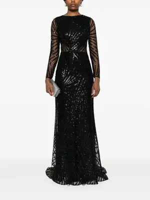 GEMY MAALOUF Sequinned Mesh Gown