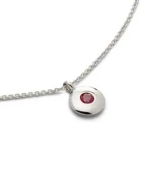 Monica Vinader July Ruby Pendant Necklace - Silver