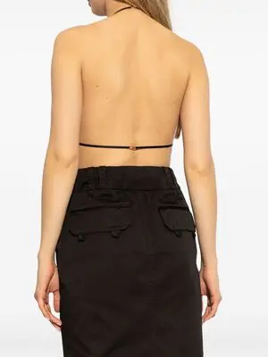 Saint Laurent Halterneck Striped Bodysuit