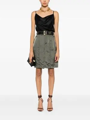 Saint Laurent Satin Mini Skirt - Green