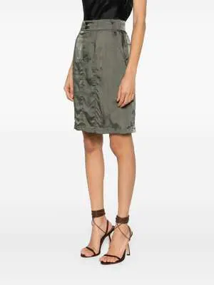 Saint Laurent Satin Mini Skirt - Green