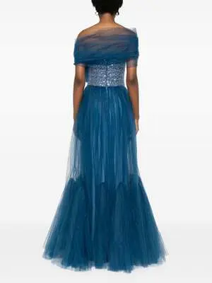 GEMY MAALOUF Off-shoulder Tulle Maxi Dress