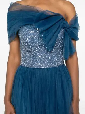 GEMY MAALOUF Off-shoulder Tulle Maxi Dress