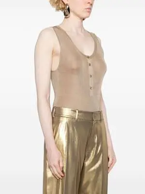 Saint Laurent Scoop-neck Silk Bodysuit